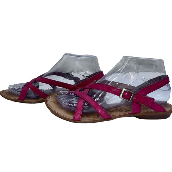 Born | Shoes | Born Womens Sandals Flats Cherry Red Adjustable Back ...